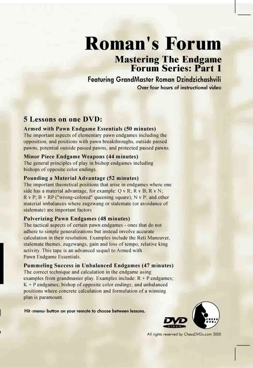 ROMAN'S LAB - VOL 30 - Mastering The Endgame Forum – House of Staunton